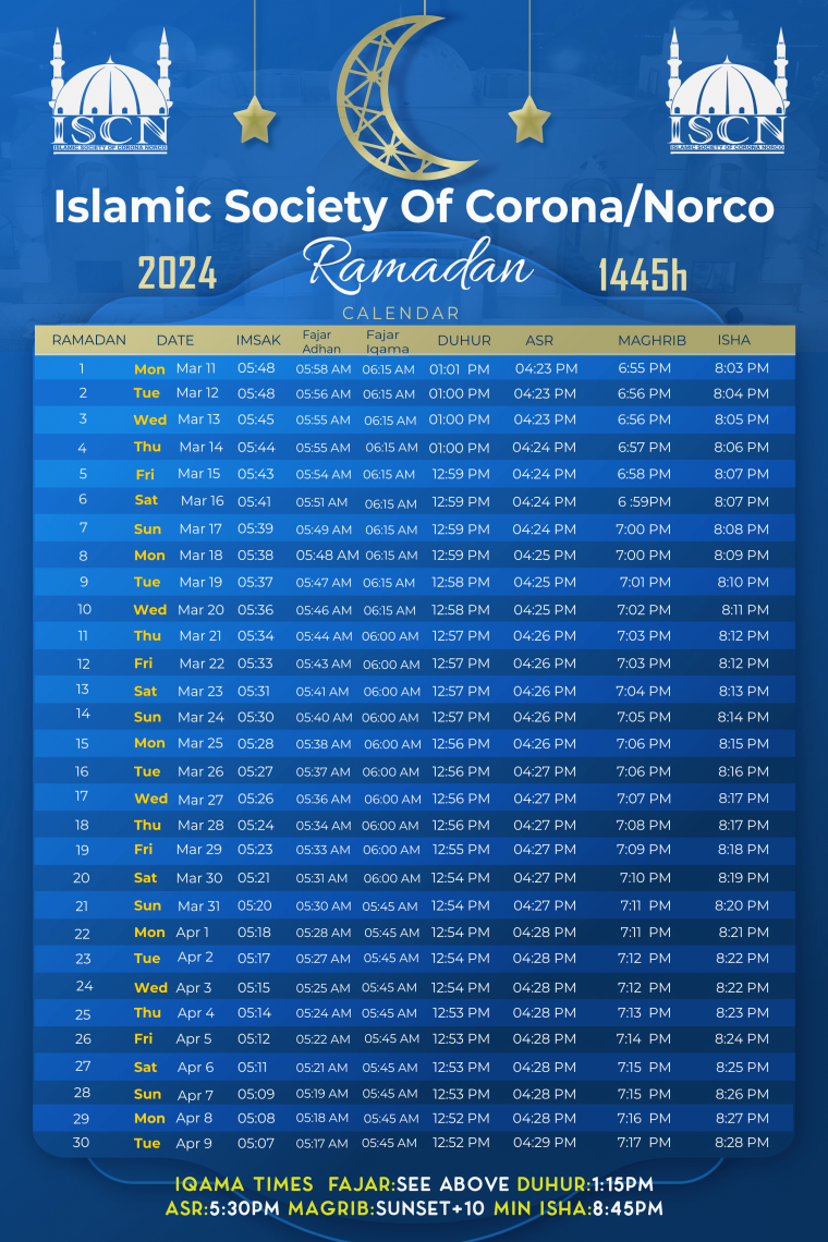 Ramadan – Islamic Society of Corona Norco